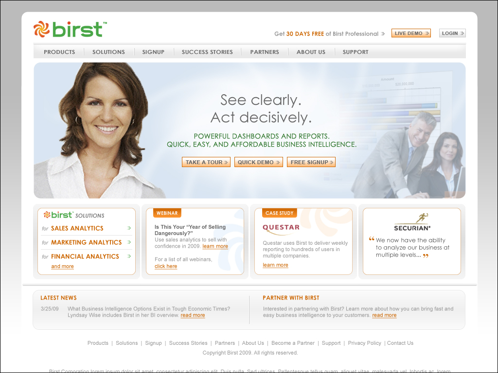 Birst.com Website - Exkclamation